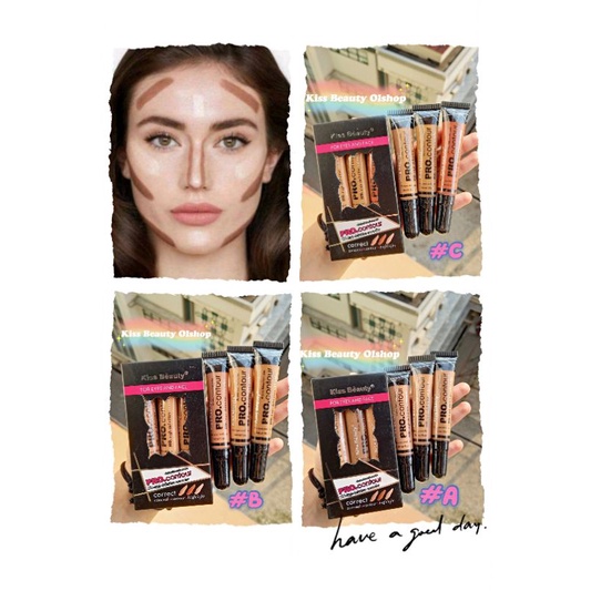 Jual PACK ISI 3!! CONTOUR/CONCEALER KISS BEAUTY CONTOUR ISI 3 PRO ...