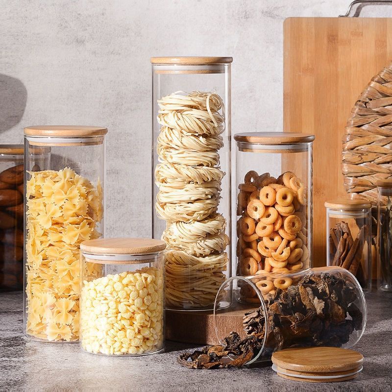 Jual ASHOME Toples Kaca Makanan Bulat Dengan Tutup Kayu Premium ...