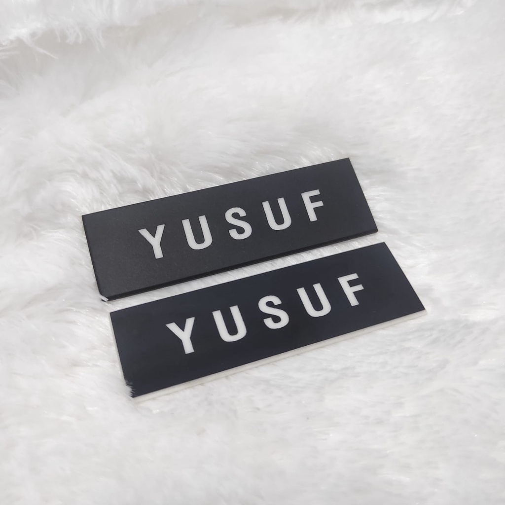 Jual Name tag LASER!! papan nama dada grafir hitam doff full ukuran ...