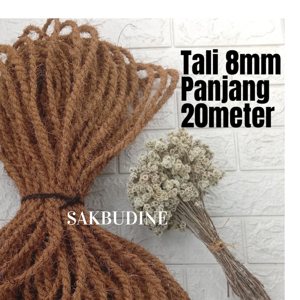 Jual tali serabut kelapa 8 mm panjang 20 m - tali sabut kelapa - tali ...