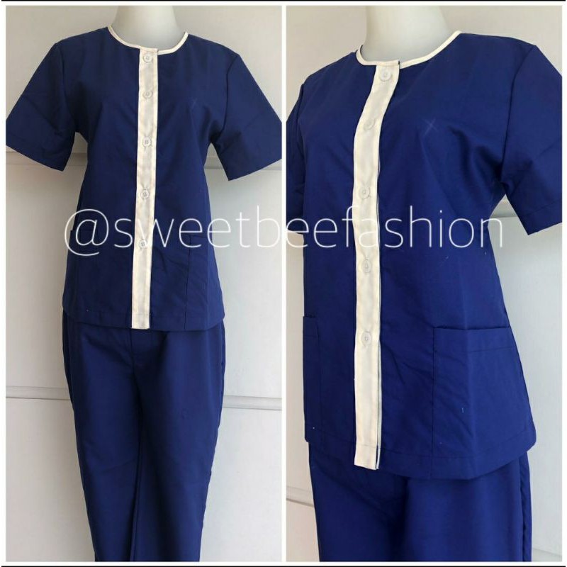 Jual baju suster nanny babysitter seragam uniform elegant list | Shopee ...