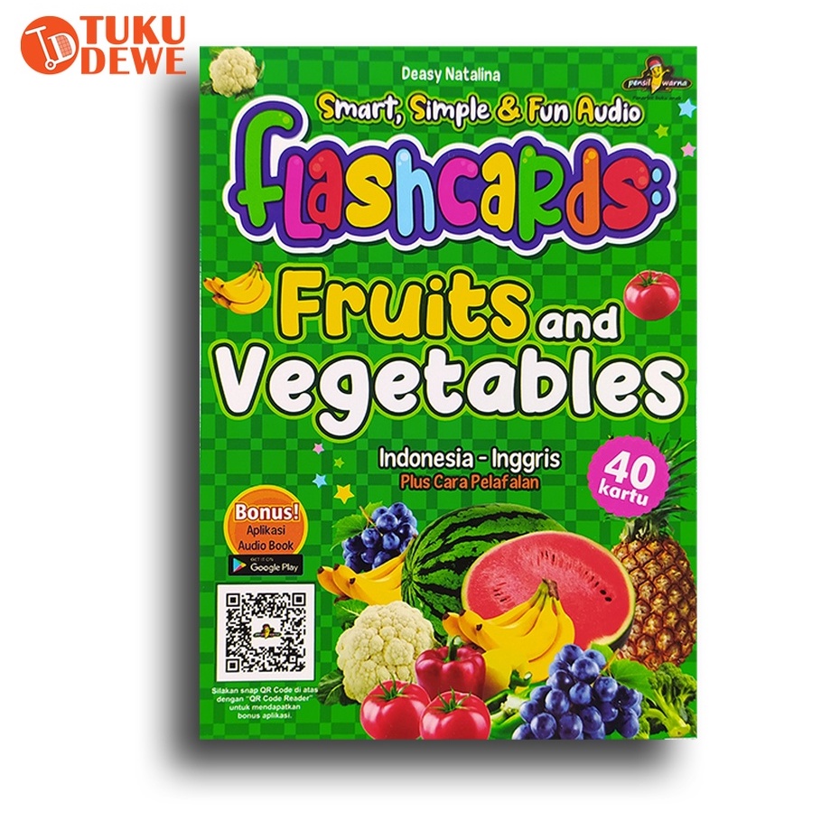 Jual Flash Card Buah-buahan & Sayuran - Kartu Edukasi Belajar Kosakata ...