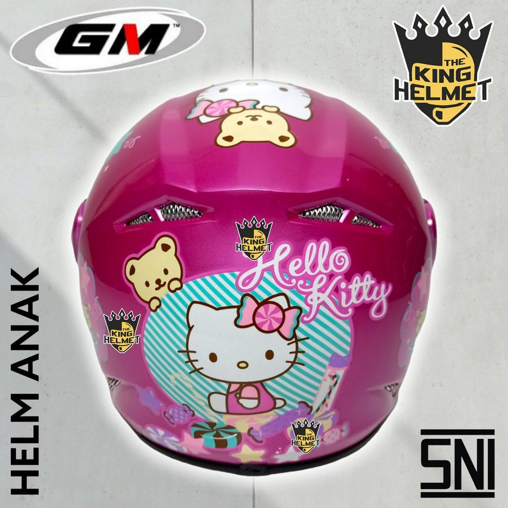 Jual HELM GM EVO TEEN HELLO KITTY #7 PINK HALF FACE ANAK | Shopee Indonesia