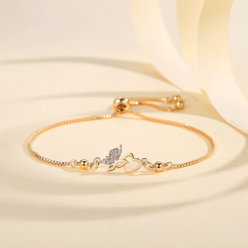 Jual Lanme Jewelry Gelang Hati Wanita Titanium Anti Karat Gold Liontin ...