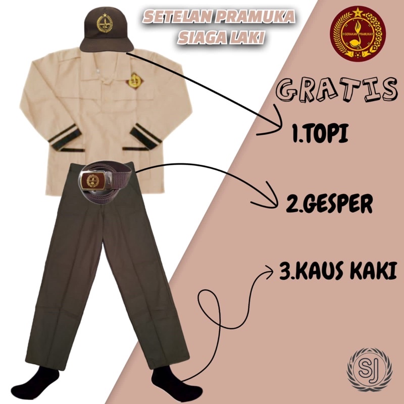 Jual PAKET LENGKAP BAJU PRAMUKA SIAGA LAKI/ SERAGAM SEKOLAH PRAMUKA ...