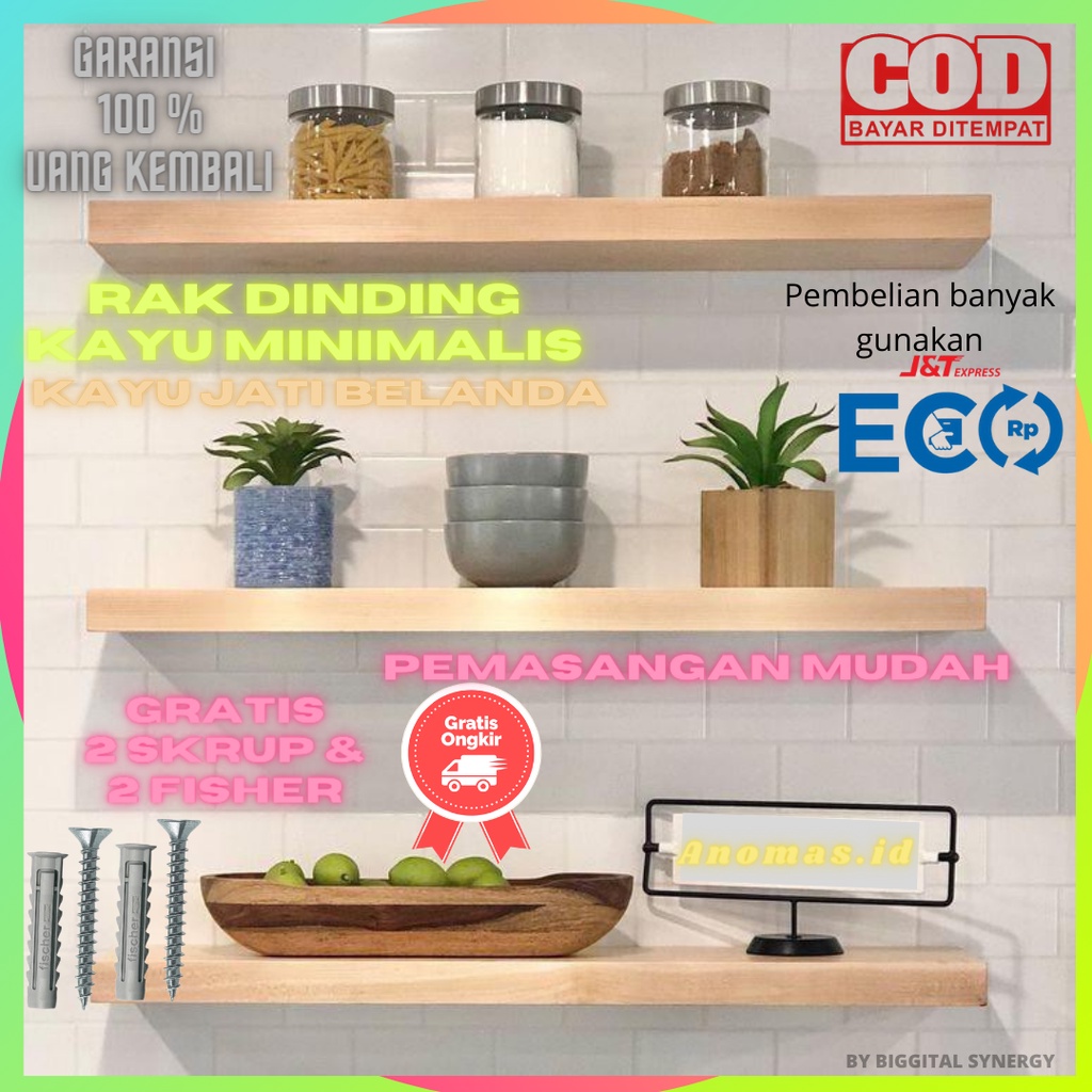 Jual Rak Dinding Tempel Kayu Besi Ambalan - Rak Dinding Tempel Kayu ...