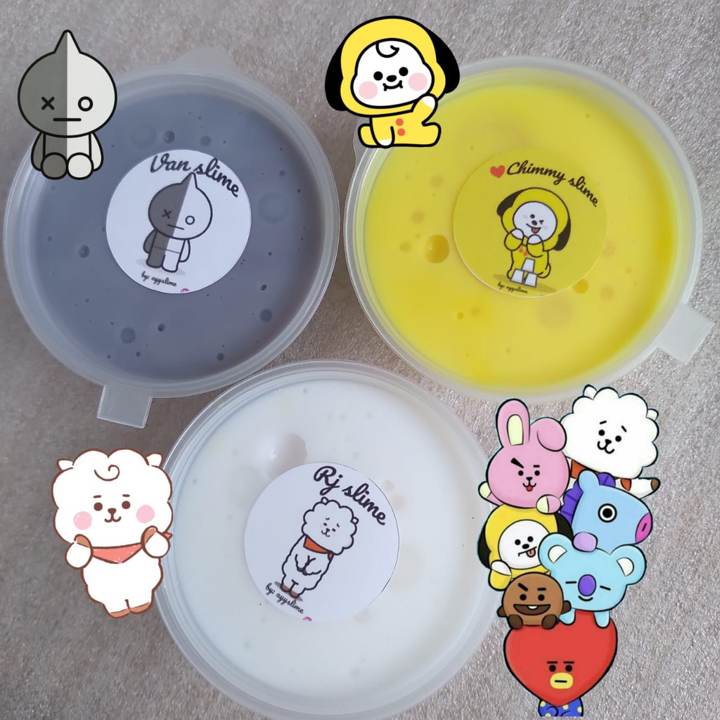 Jual (cod) Slime BT21 Paket Isi 3 sesuai gambar | Slime Murah ...