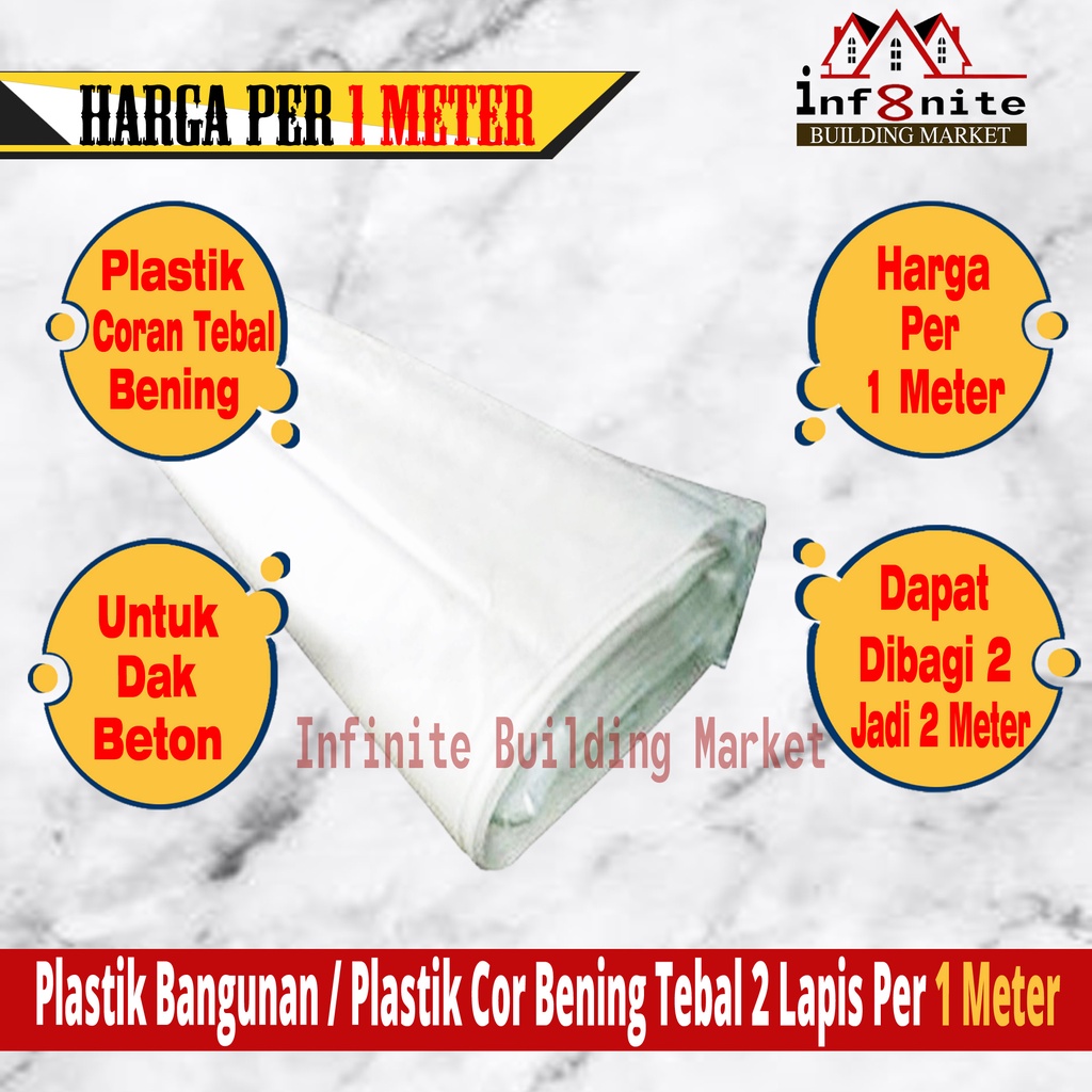 Jual Plastik Cor Bening Roll Tebal 1 Meter Plastik Bangunan Dak Beton ...
