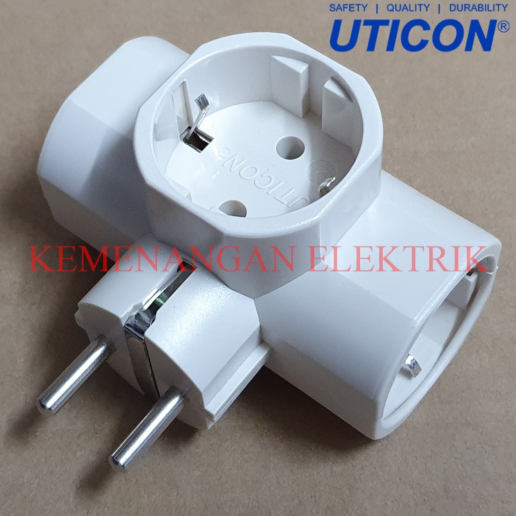 Jual UTICON STEKER T ARDE SC-38 / STOP KONTAK CABANG 3 LUBANG / COLOKAN ...