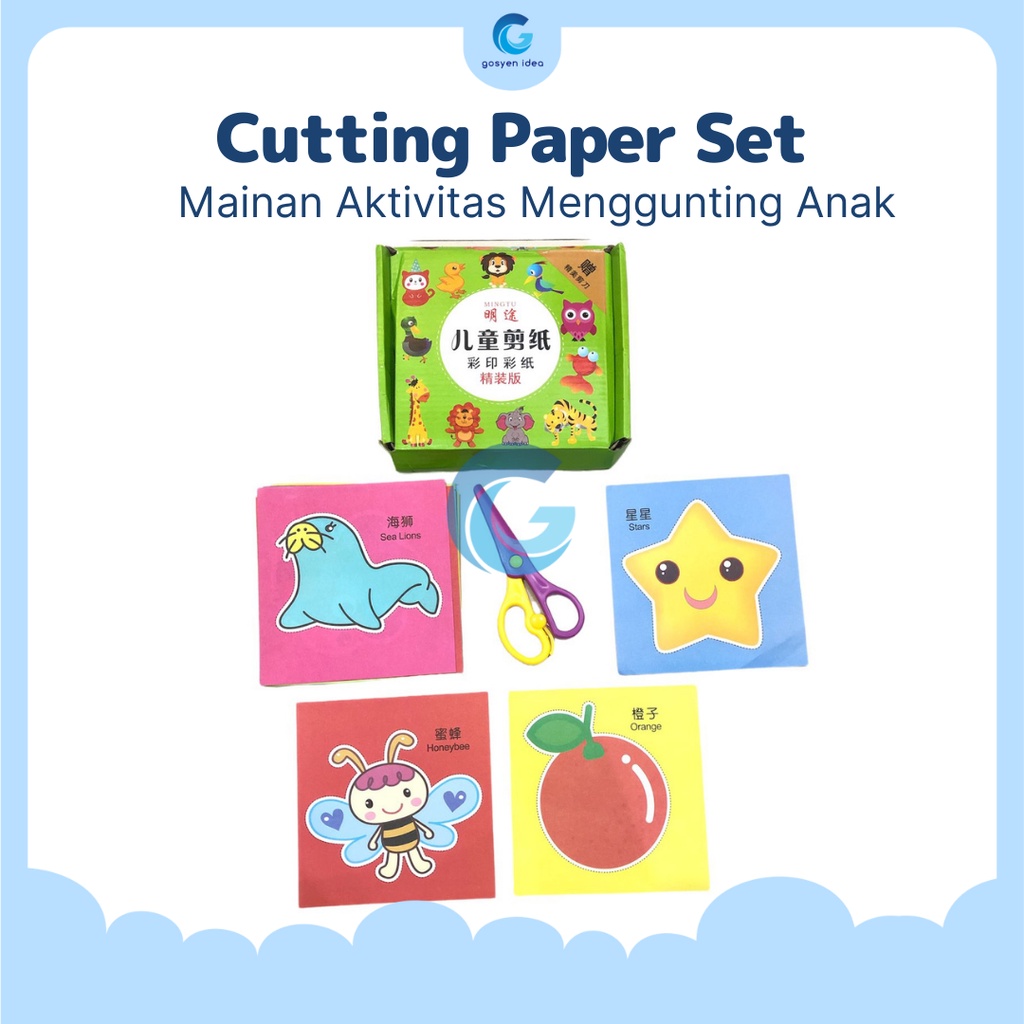 Jual Mainan Anak DIY Cutting Paper Kit Aktivitas Gunting Mengenal ...