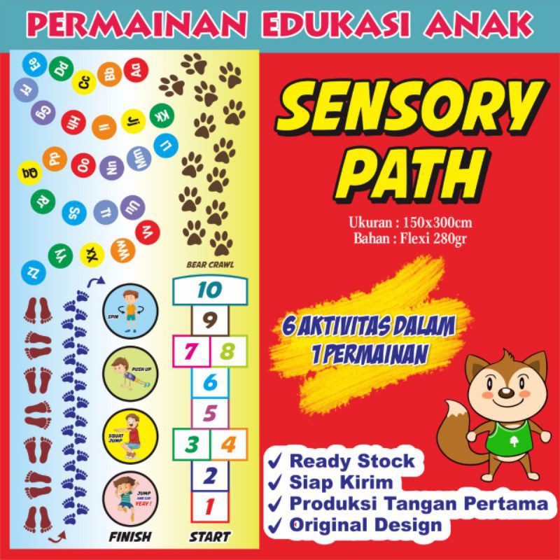Jual SENSORY PATH/permainan edukasi / Permainan Kaki Tangan / Jejak ...