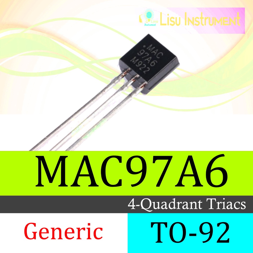 Jual MAC97A6 MAC 97A6 Two-way Thyristor Triac 400V 600mA TO-92 | Shopee ...