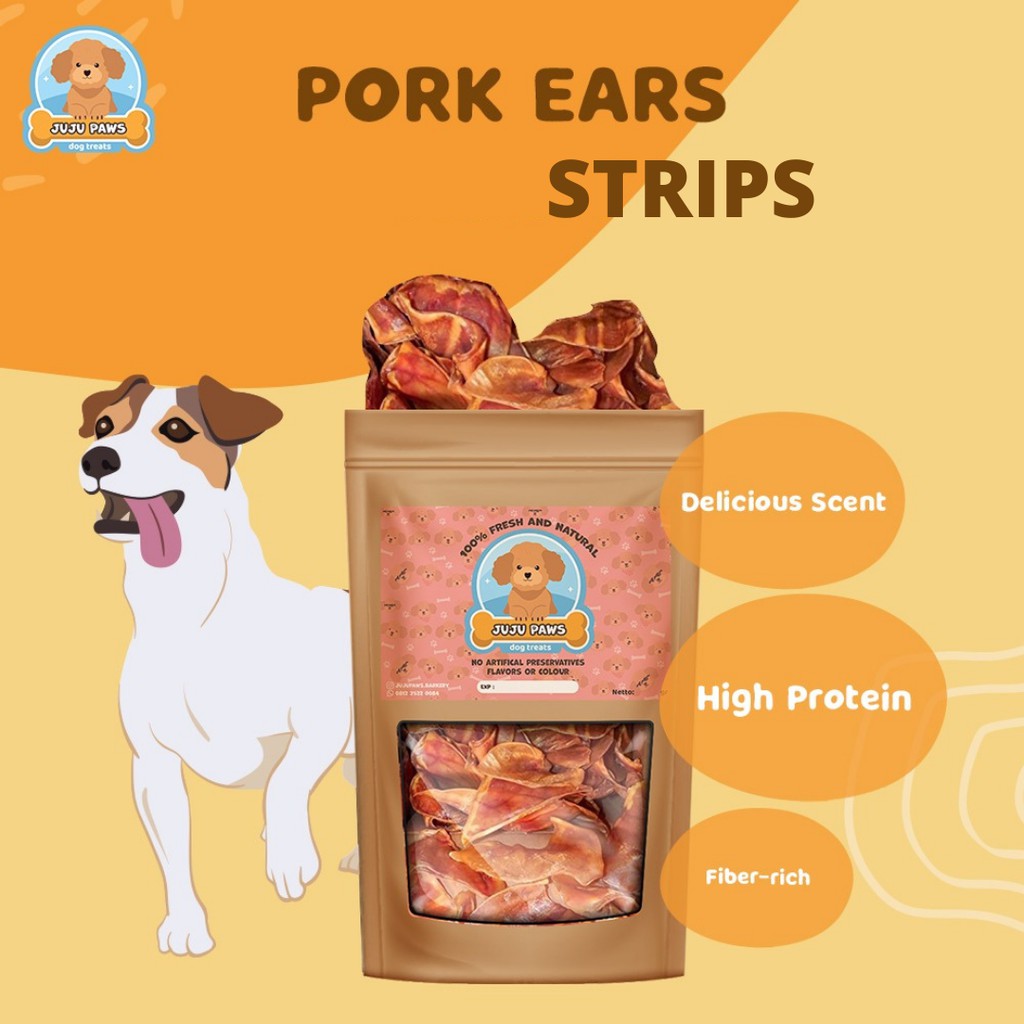 Jual Jujupaws Pork Ear Strips / Telinga Kuping Babi / Snack Cemilan ...