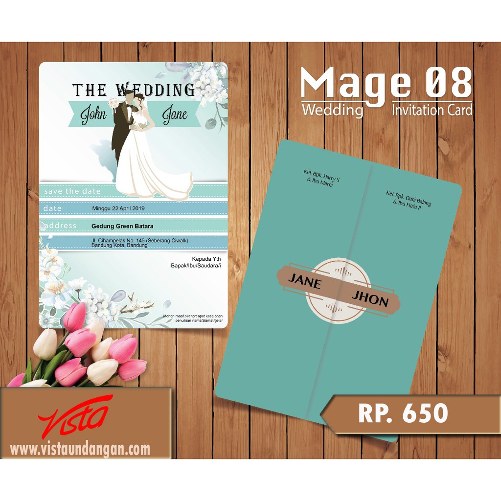 Jual Undangan pernikahan blangko mage 08 nikah wedding simple DIY Print ...