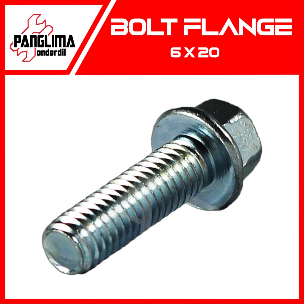 Jual Baut Bolt Flange M6x20-6x20-M 6 X 20-M6 K8-Kunci 8 Baud Topi ...