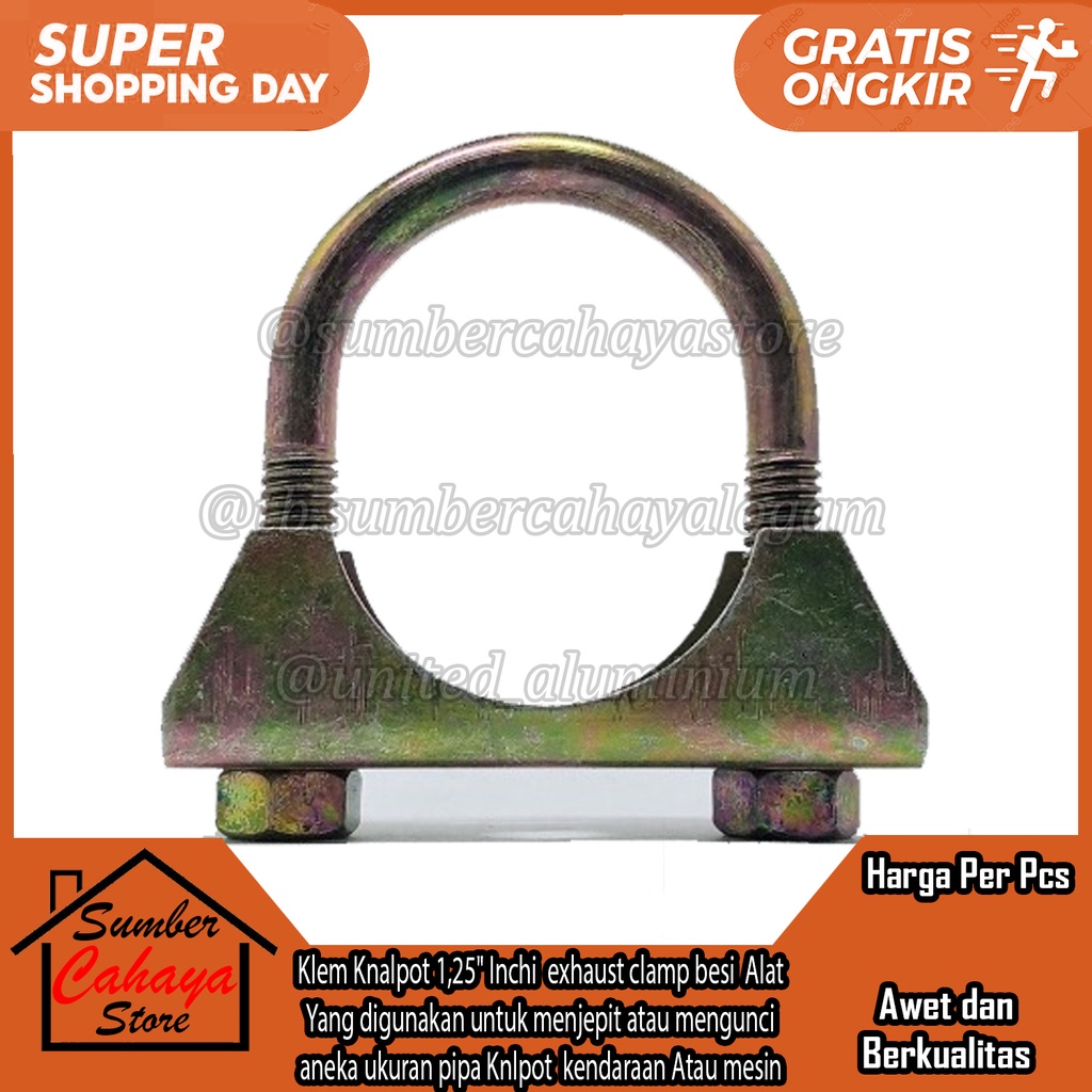 Jual EXHAUST KLEM 1,25 Inch KELEM CLAMP KNALPOT CLEM PIPA SELANG SLANG ...