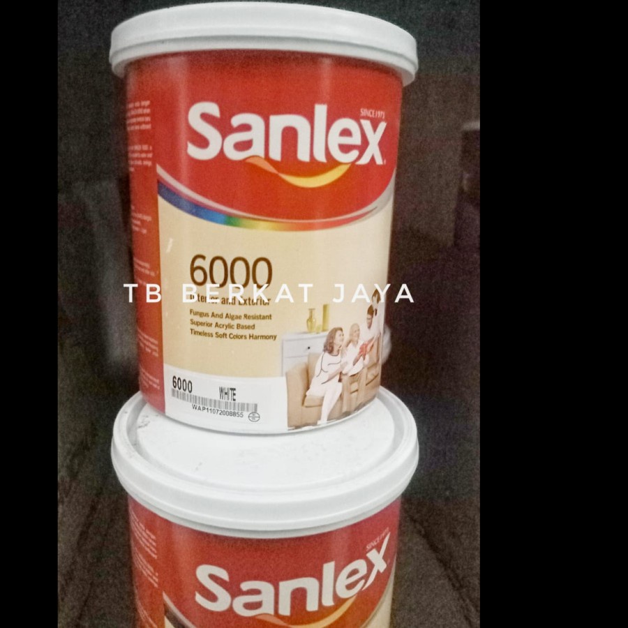 Jual Sanlex 6000 cat tembok 1 kg dinding Putih Hitam Kuning 1kg - Putih ...