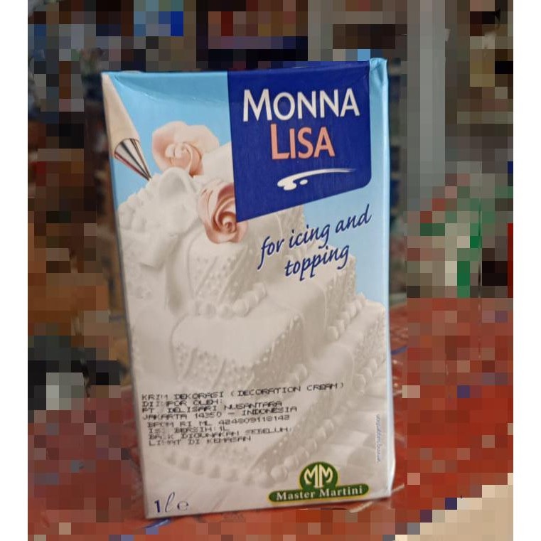 Jual Whipping Cream - Monna Lisa Whipping Cream 1Liter - Gosend/Grab ...