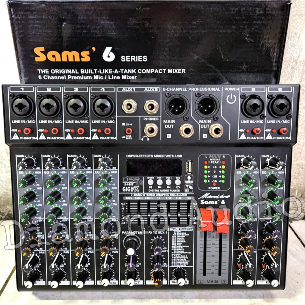 Jual Mixer Audio Microverb Sams6 Usb Bluetooth Original Mixing Sams 6 Channel ( Bayar Ditempat ...