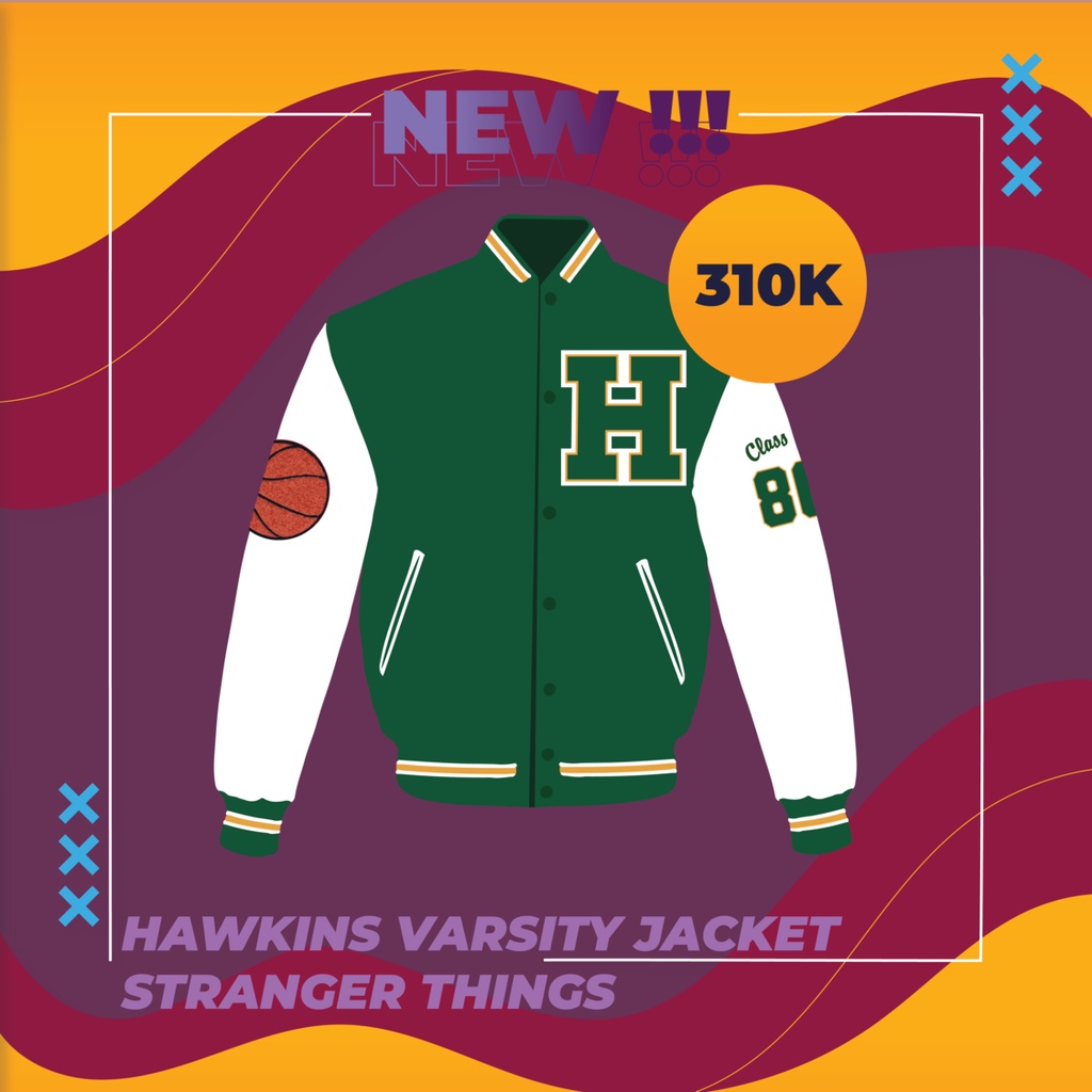 Jual (PRODUKSI TERAKHIR!!) Hawkins Varsity Jacket | Stranger Things ...