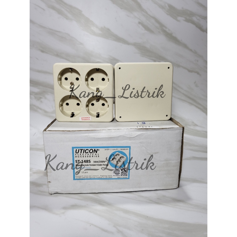 Jual Stop Kontak Uticon 4 Lubang Segi - ST148S | Shopee Indonesia