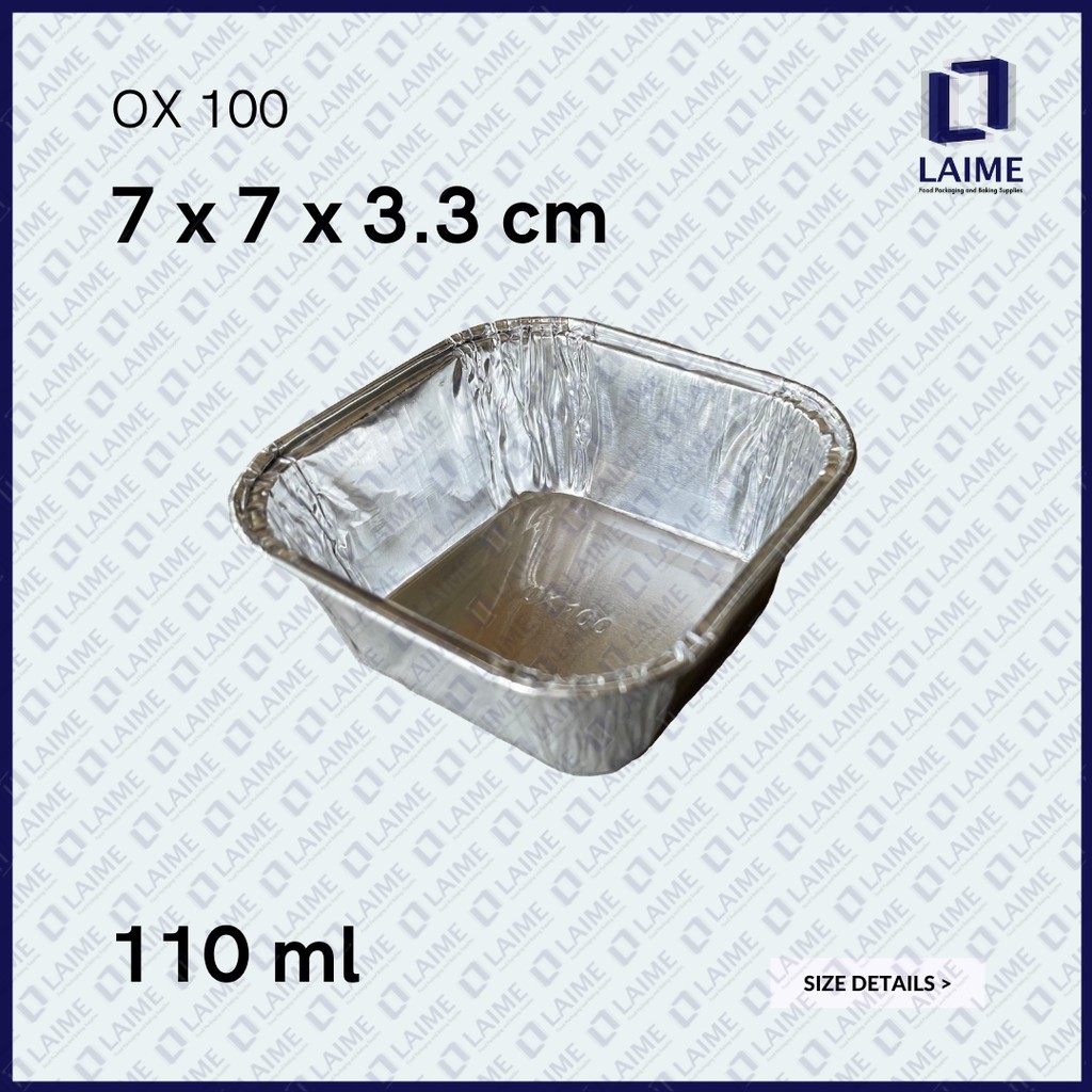 Jual [ 110ml ] OX 100 OX100 Aluminium Foil Tray Cup (Tanpa tutup ...