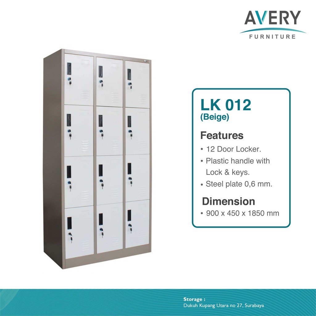 Jual Avery - LK012 - Locker Besi / Loker Besi 12 Pintu | Shopee Indonesia