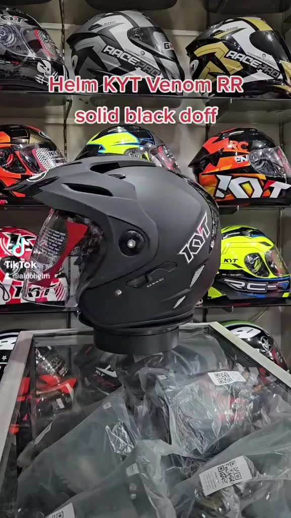 Jual HELM KYT VENOM RR SOLID BLACK DOFF | ORIGINAL HELMET | KYT VENOM ...