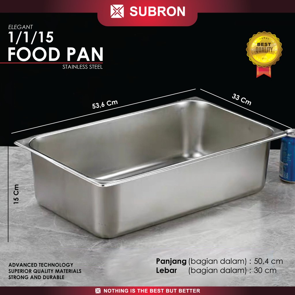 Jual SUBRON Gastronom Food Pan 1/1 Ke Dalam 15cm Wadah Penyimpan 1115 Stainless Steel | Shopee ...