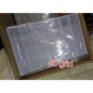 Jual Box kotak plastik aksesoris perhiasan bisa dicopot 28 sekat craft ...