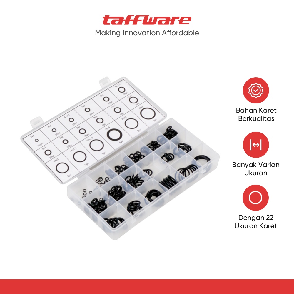 Jual Taffware Karet Rubber O Ring Seal Tightening 225 PCS - E436 | Shopee Indonesia