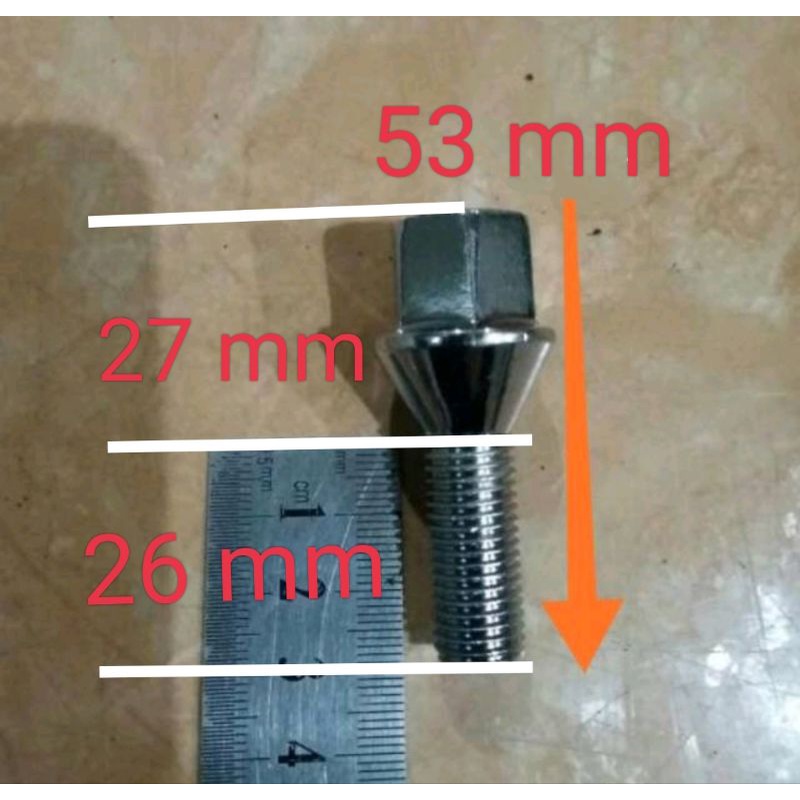 Jual Baut roda Mercedes BMW size 12X1.5 Panjang Standard | Shopee Indonesia