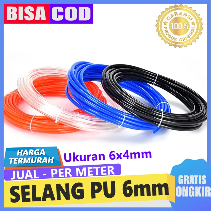 Jual Selang Pu 6mm Selang Output Pu ukuran 6x4mm - Jual Per meter | Shopee Indonesia