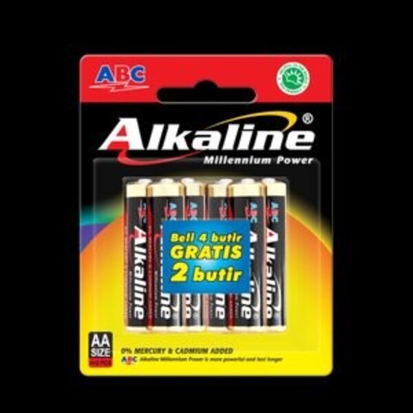 Jual ABC BATERAI ALKALINE AA-2 LR-06 B4+2 | Shopee Indonesia