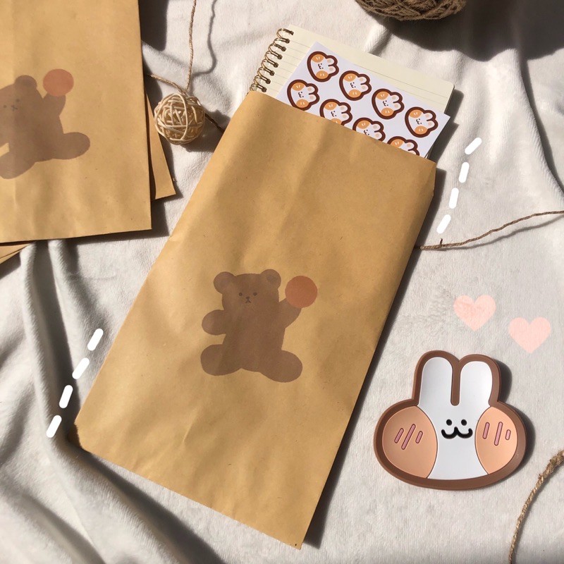 Jual Amplop Coklat motif Beruang Basket Packaging Sedang | Packaging ...