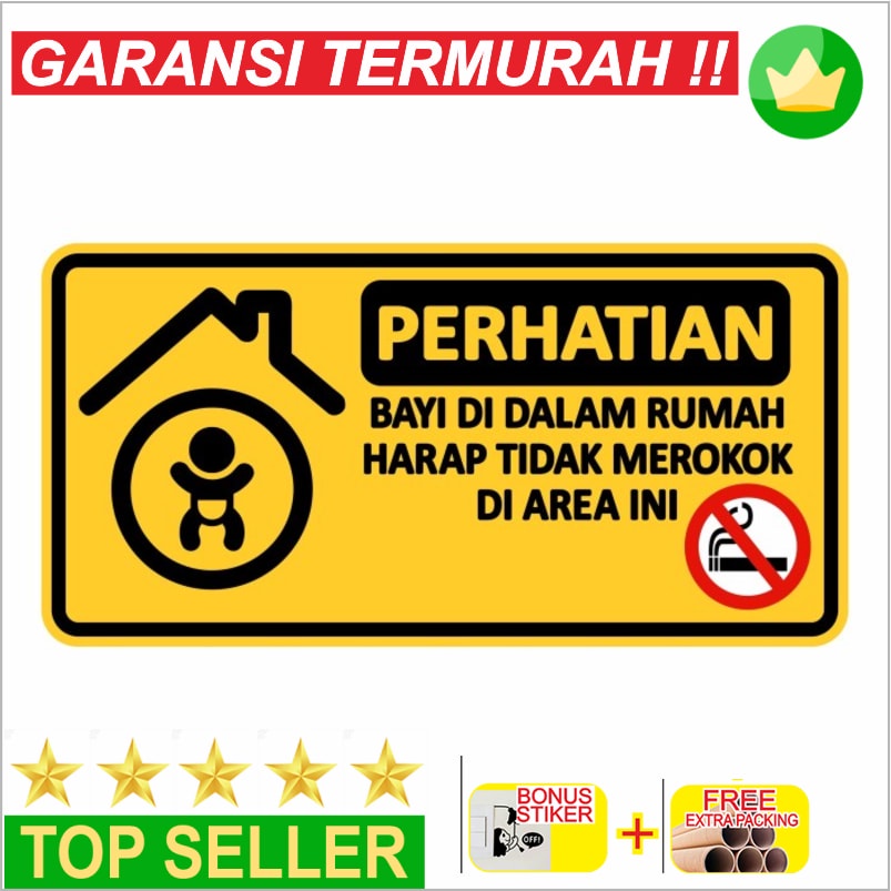 Jual Grosir Rambu Sign Plang Dilarang Merokok ada Bayi 40cm x 20cm Plat ...