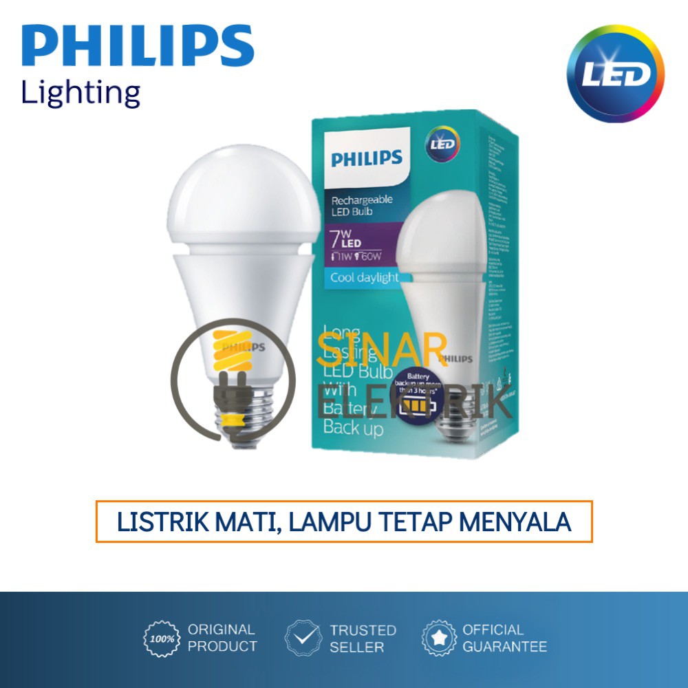 Jual Philips LED Emergency 7.5W 7,5W Putih Lampu Cas Emergensi Darurat ...