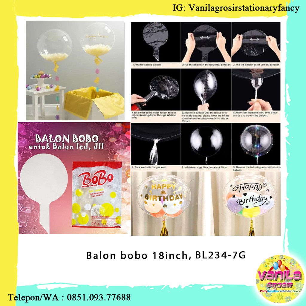 Jual (50Pcs) Balon bobo transparan uk 18inch, balon PVC, balon latex ...