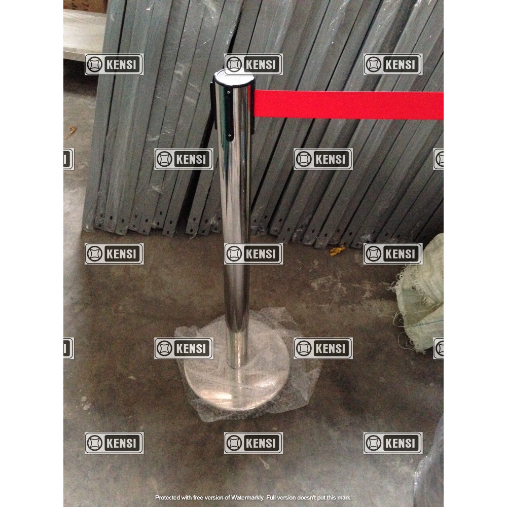 Jual KENSI Tiang Antrian Stainless bahan tebal Standing barrier Railing ...