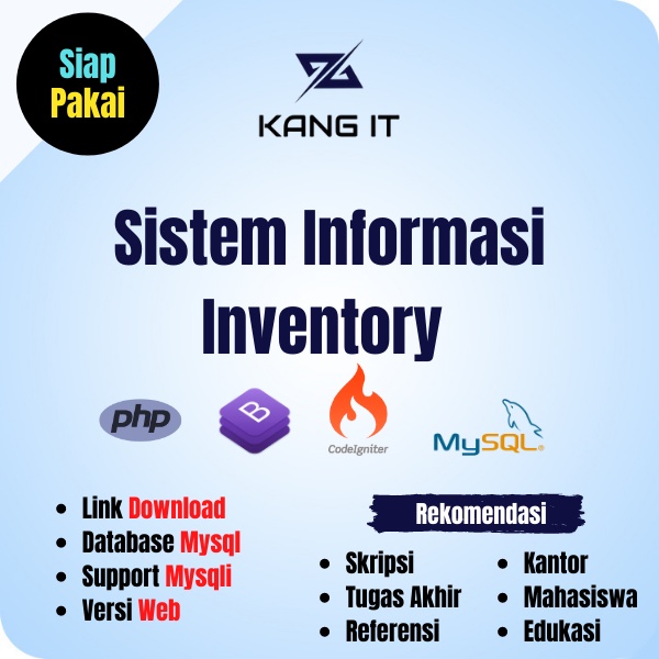 Jual Source Code Program Sistem Informasi Inventory Bebasis Web Responsive Codeigniter (CI ...