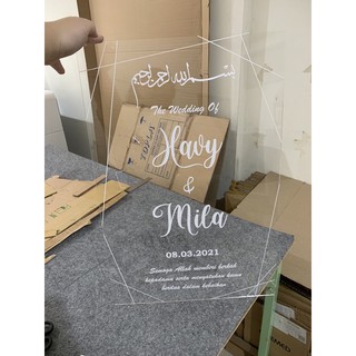 Jual acrylic welcome sign akrilik 40x60 2mm wedding akrilik saja ...