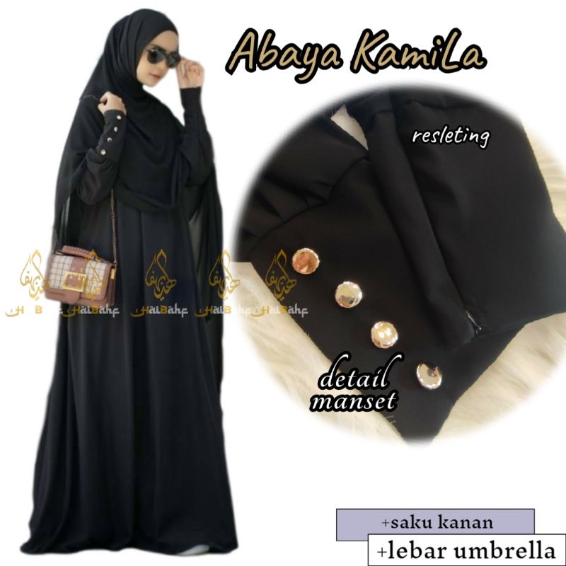 Jual Basic Abaya Hitam Remaja Maxi Dress Busui Friendly Bahan Jetblack Pekat | Shopee Indonesia