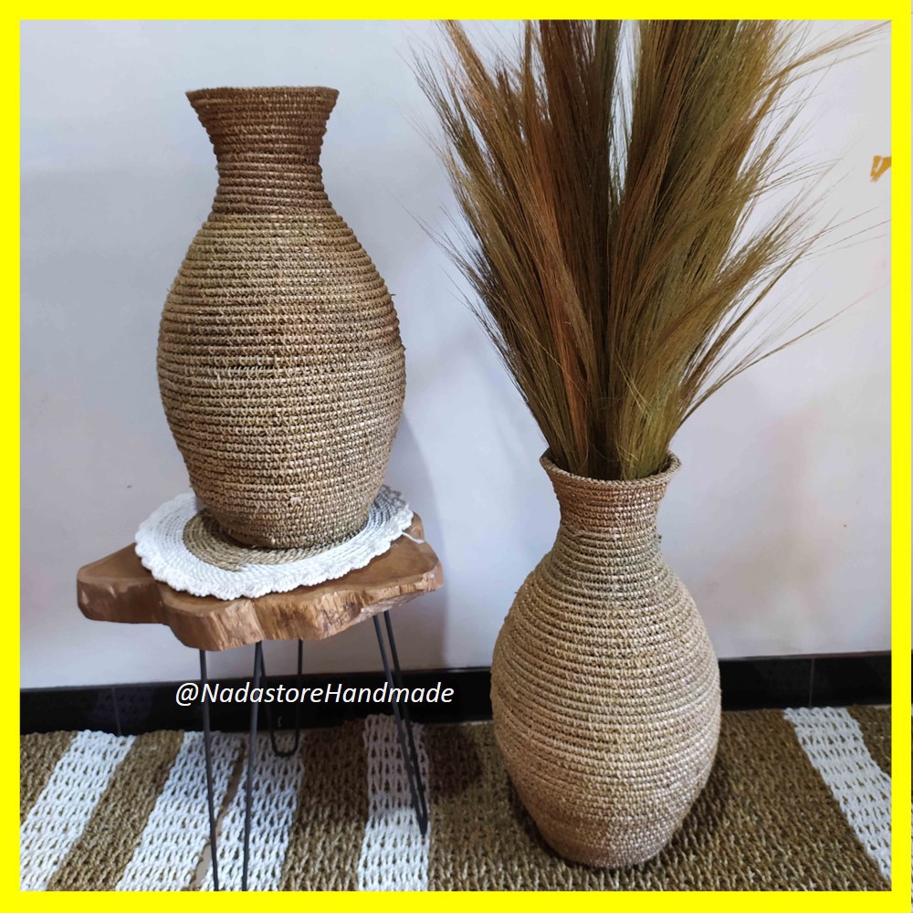 Jual VAS BUNGA KERING ANYAMAN SEAGRASS SIZE L | Shopee Indonesia