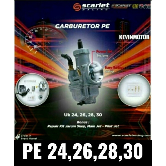 Jual PE/PWK UNIVERSAL ORIGINAL SCARLET RACING 24 26 28 30 32 34 KARBU KARBURATOR CARBURETOR SDH ...