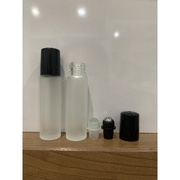 Jual Botol amber kaca tebal roll on 10ml frosted tutup hitam | Shopee ...