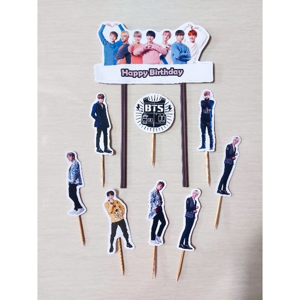 Jual TOPPER BTS / TOPPER KUE BTS / CAKE TOPPER BTS / HIASAN KUE BTS ...