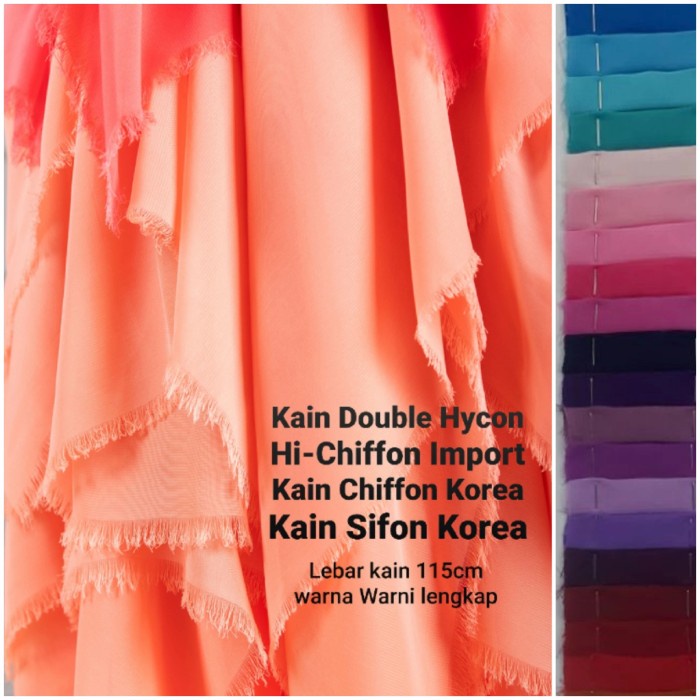 Jual Kain Double Hycon Hi Chiffon Sifon Hicon Korea Siffon PREMIUM ...