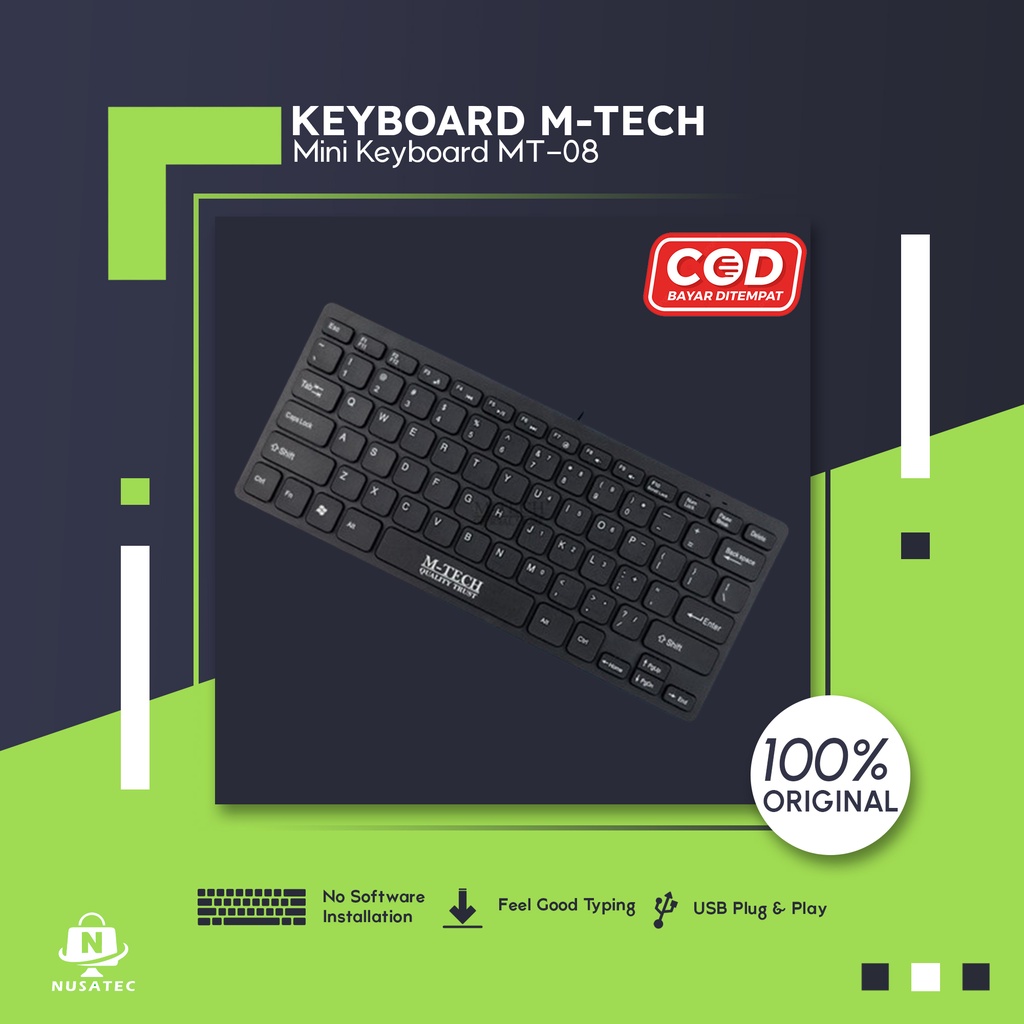 Jual Keyboard Mini Kabel USB 60% M Tech MT-08 Laptop | Shopee Indonesia