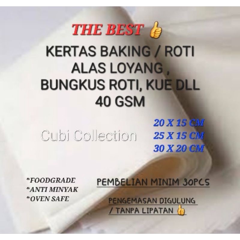 Jual KERTAS BAKING PAPER ALAS LOYANG OVEN / KERTAS ROTI PUTIH TERMURAH ...