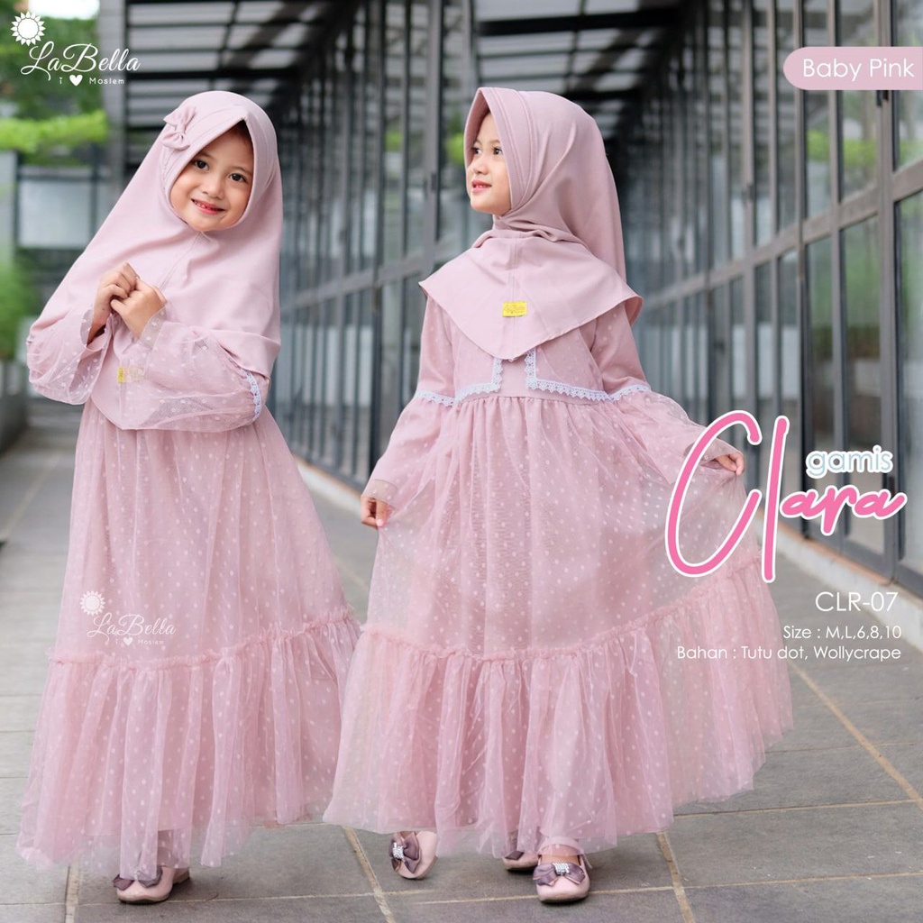 Jual Baju Muslim Setelan Gamis Tutu Anak Labella Clara A I Dress Pesta ...